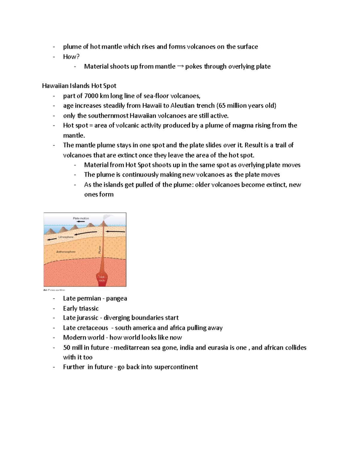 Final EXAM Notes FOR Earthsci DONE-2 - plume of hot mantle which rises ...