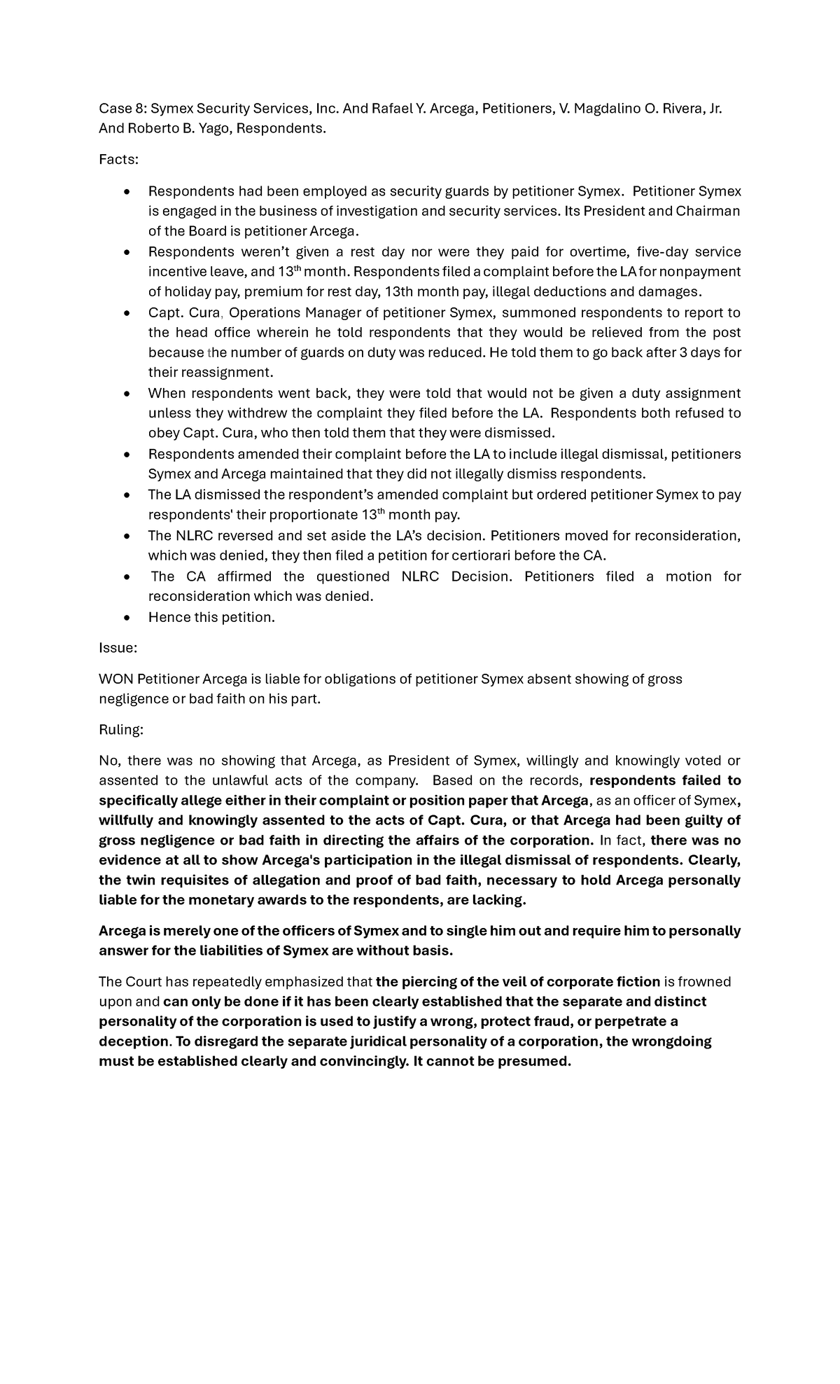 Symex - ... - Case 8: Symex Security Services, Inc. And Rafael Y ...