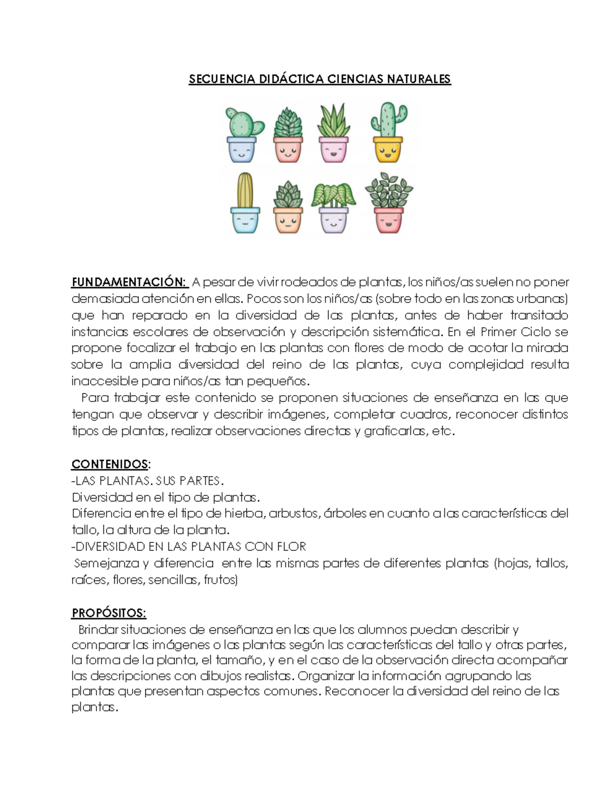 LAS Plantas - SECUENCIA DID¡CTICA CIENCIAS NATURALES FUNDAMENTACI”N: A pesar de vivir rodeados ...