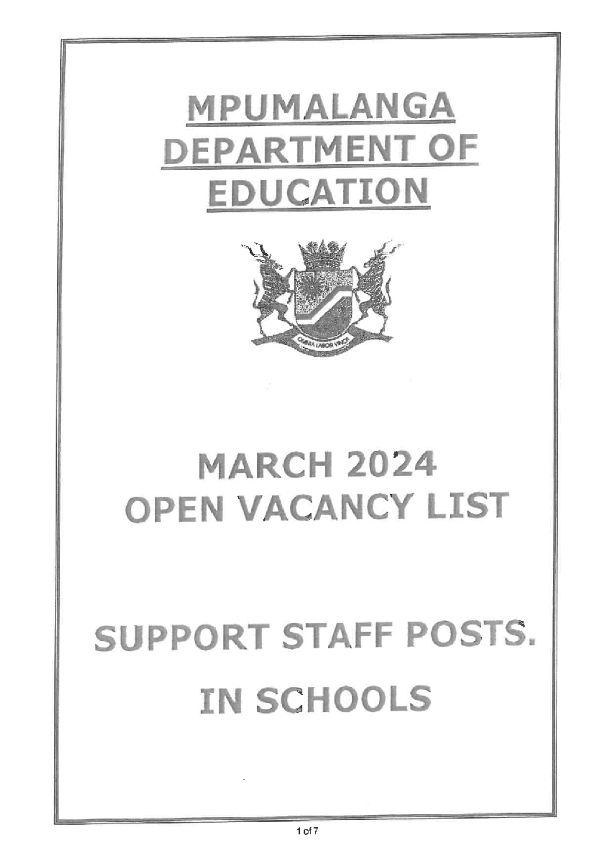 Support Staff IN School POST 2024 - INS1501 - Studocu
