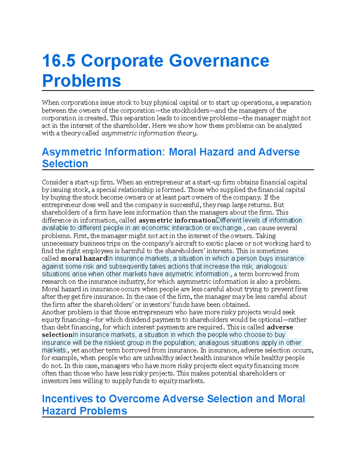 16.5 Corporate Governance Problems - 16 Corporate Governance Problems ...