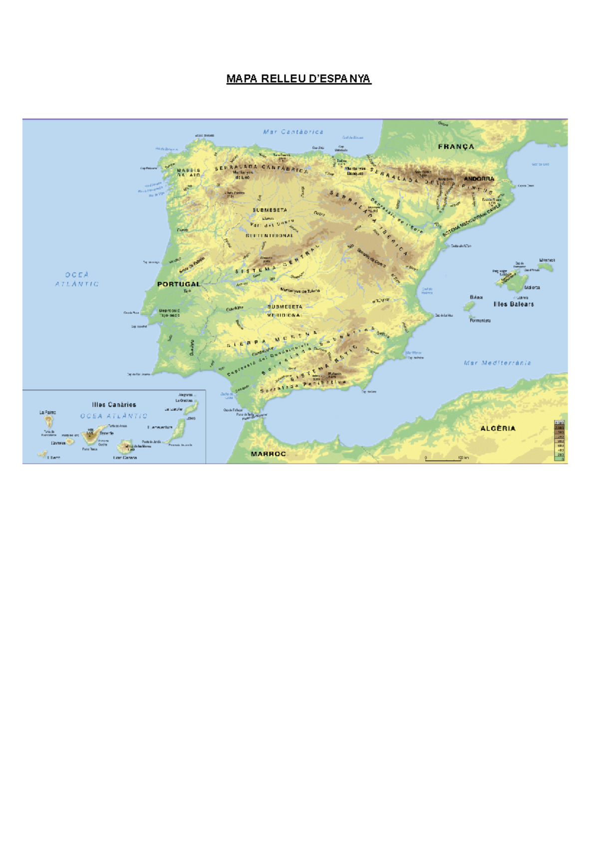 Estela del Carmen Navarro Alvarez - MAPA Relleu D’ Espanya - MAPA RELLEU Mar Cantabrica Estaca ...