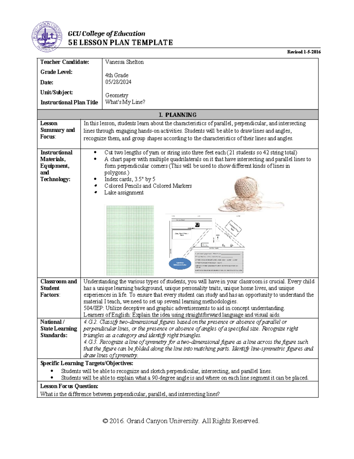5ELesson Plan Template VS - GCU College of Education 5E LESSON PLAN ...