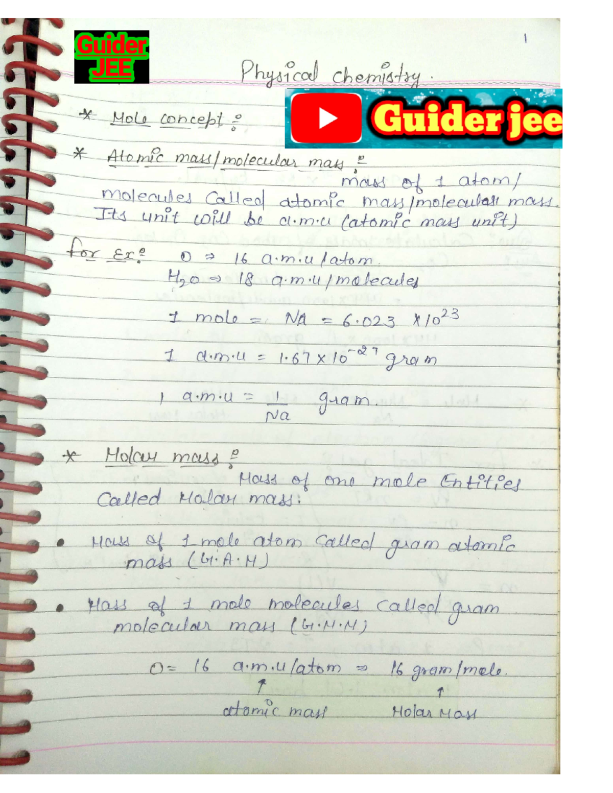 Mole concept notes - mole - Computer Science SL - Studocu