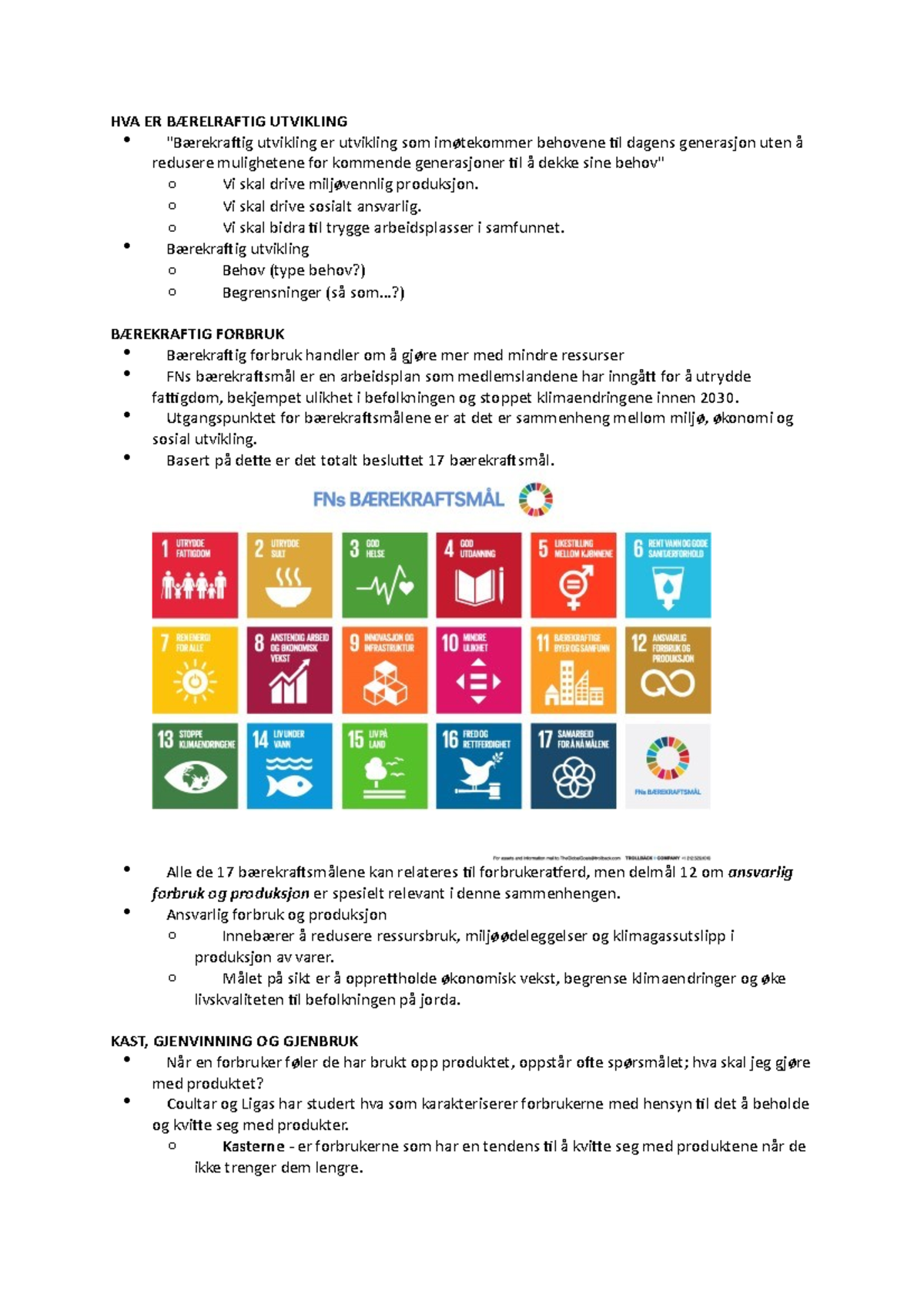 Forbrukeradferd Kapittel 3 - HVA ER BÆRELRAFTIG UTVIKLING "Bærekraftig utvikling er utvikling ...
