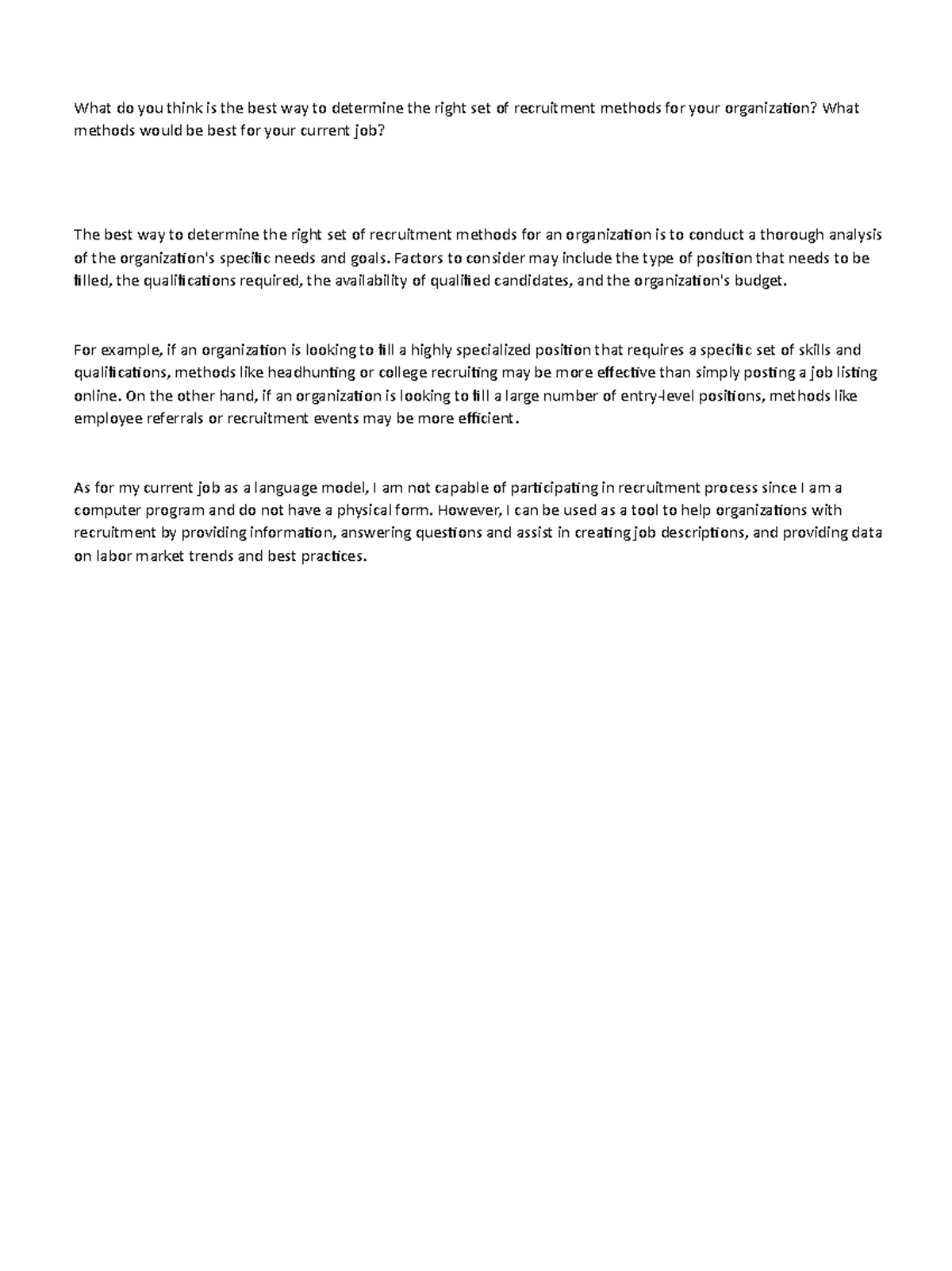 HRMN CH 9 - HRMN CH 9 - What do you think is the best way to determine the right set of ...