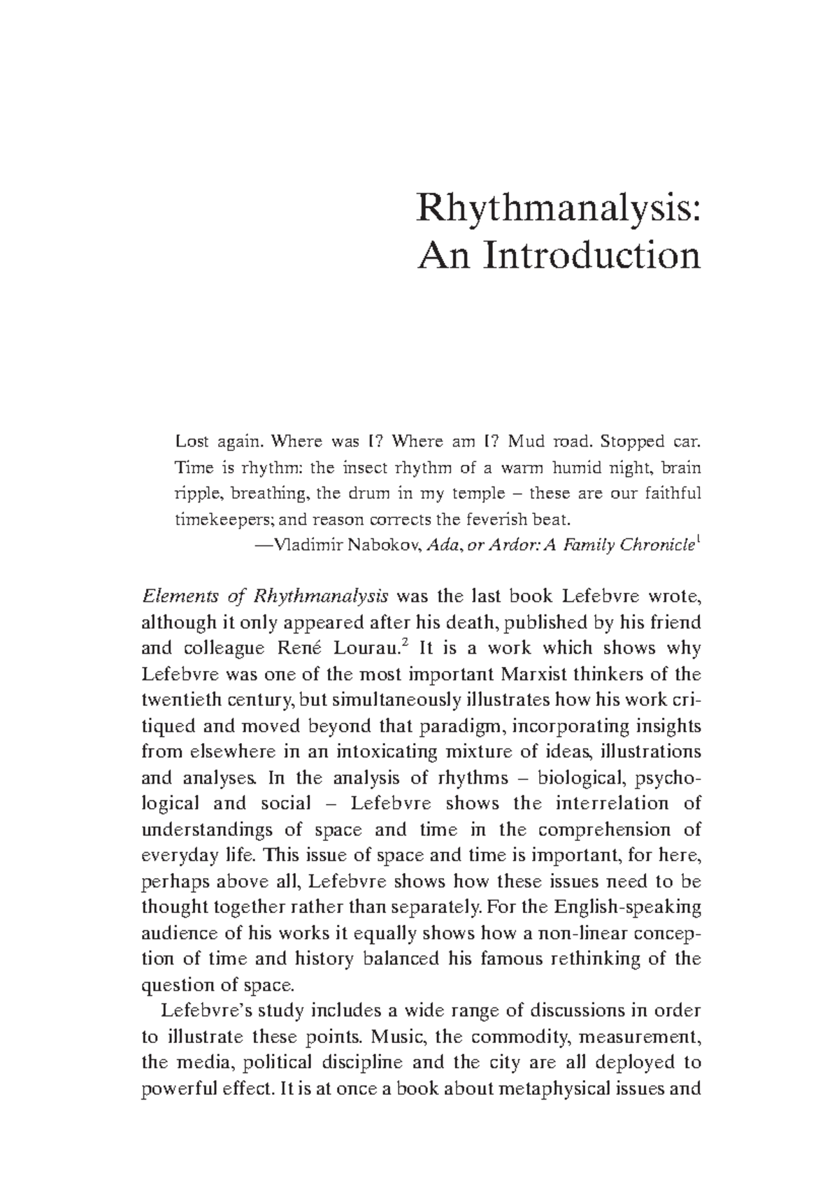 Rhythmanalysis - an introduction - Lost again. Where was I? Where am I ...