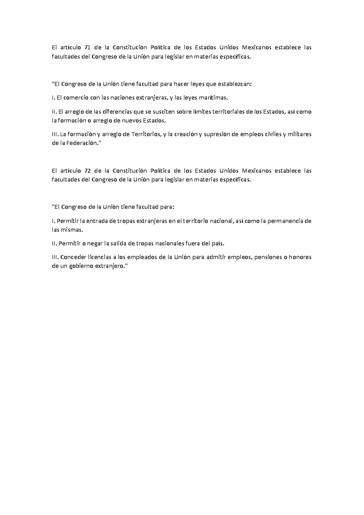Resumen 1 - El artículo 71 de la Constitución Política de los Estados ...
