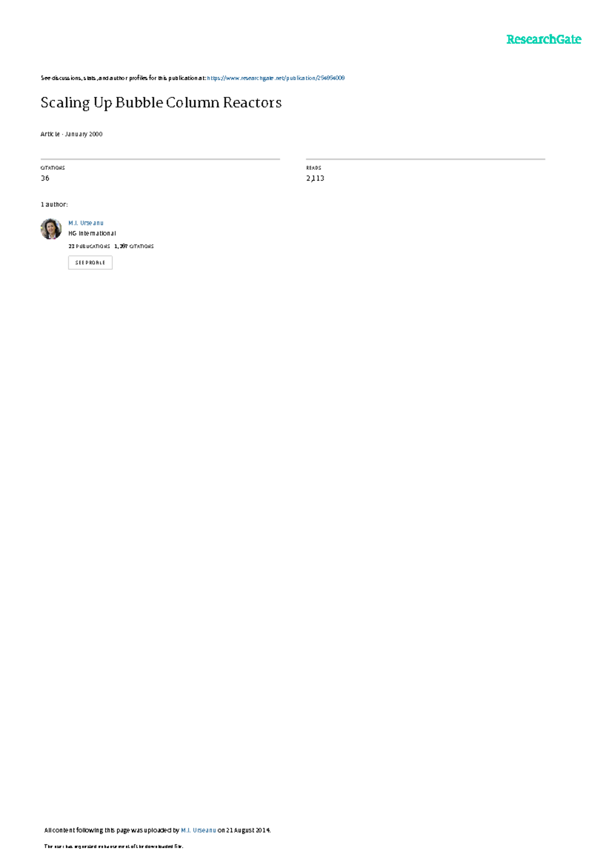 2000 - Scaling Up Bubble Column Reactors - See discussions, stats, and author profiles for this ...