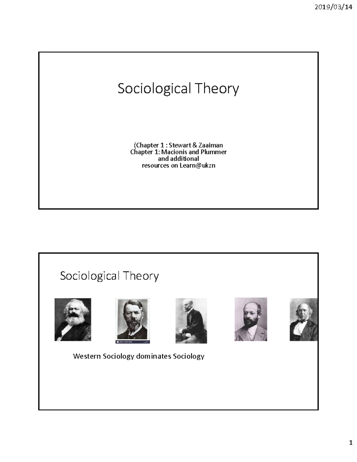 Sociology 101 Sociological Theory part 1 moodle - Sociological Theory ...