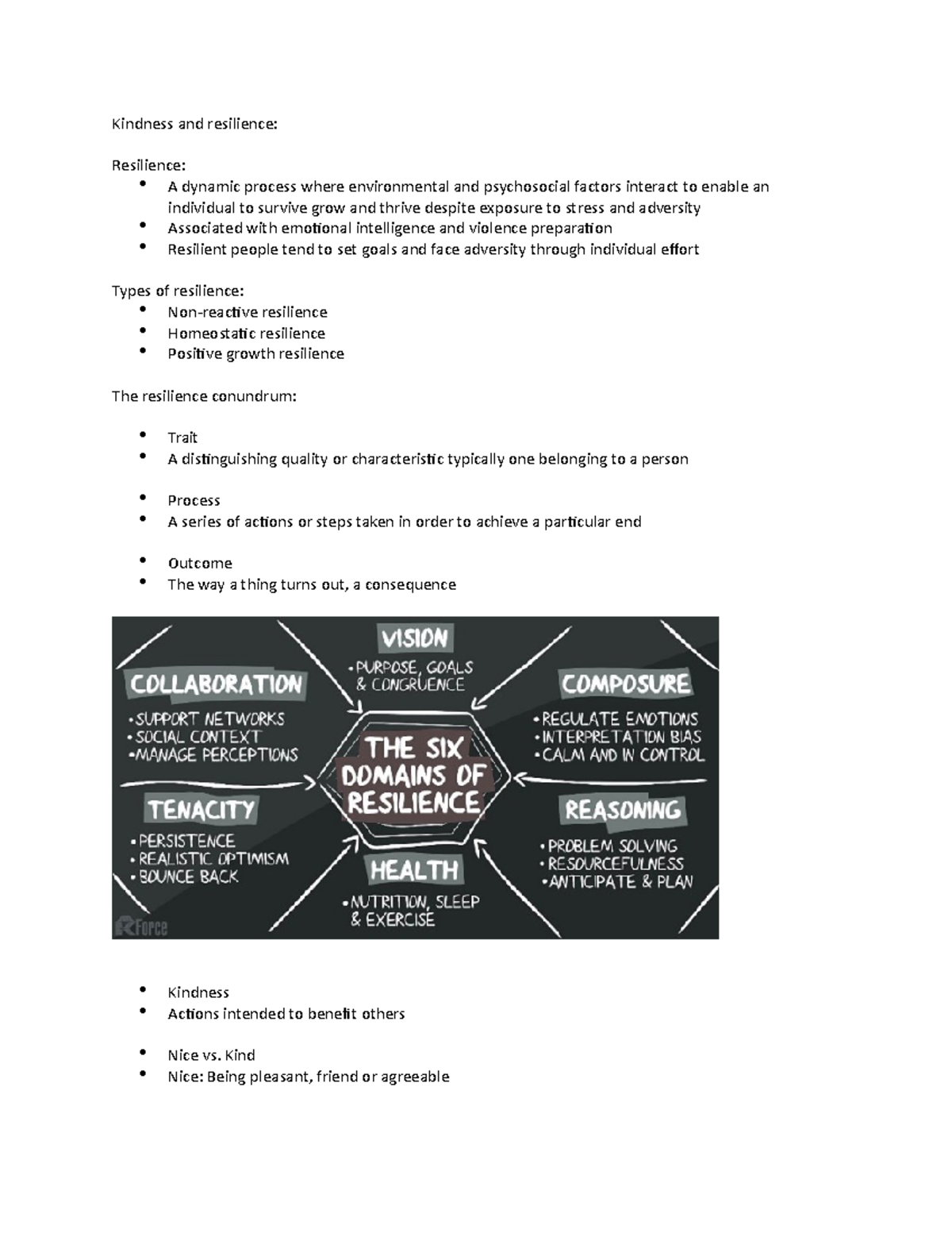 Personal determinants 1001A - Kindness and resilience - Kindness and ...