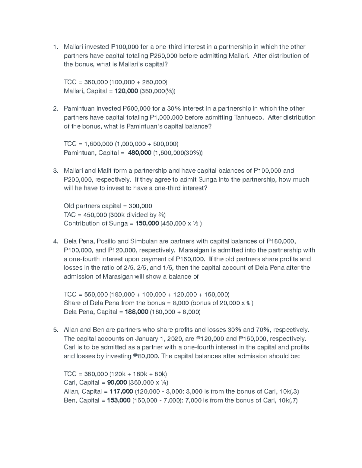 Dissolution- Bridging - Mallari invested P100,000 for a one-third ...