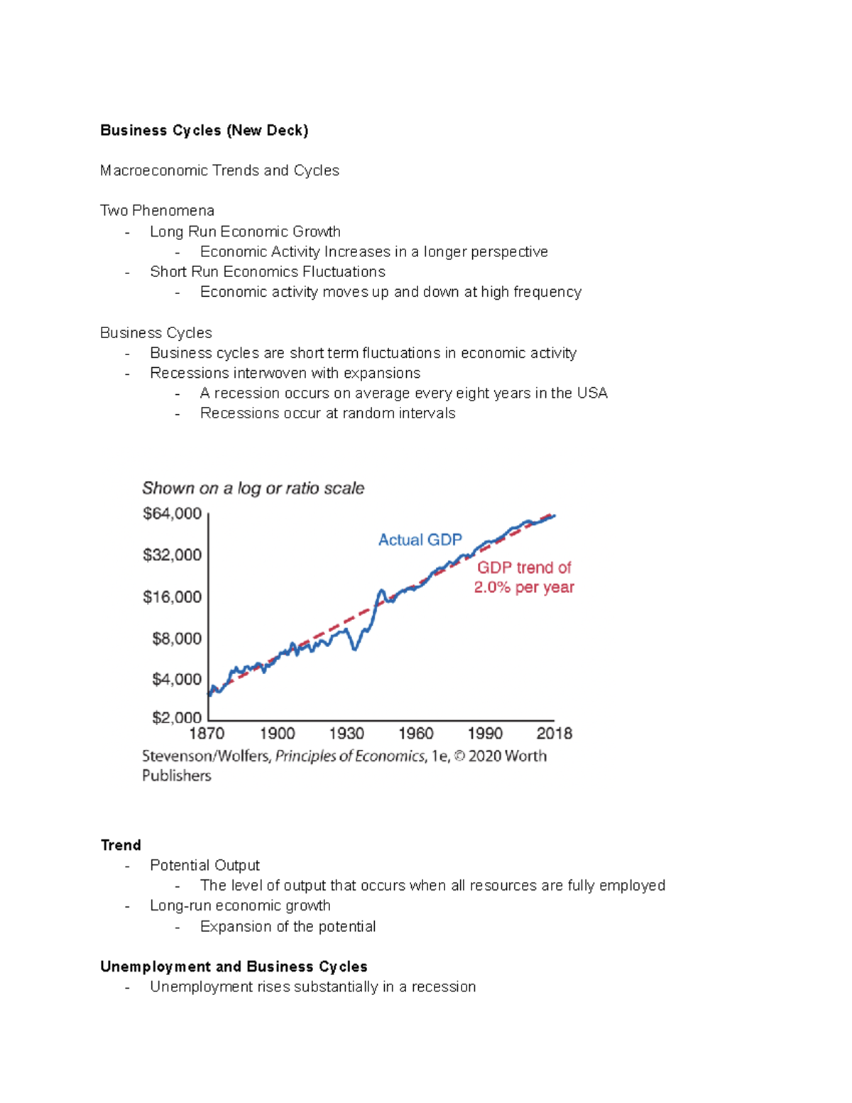 Econ Exam 3 - Notes - Business Cycles (New Deck) Macroeconomic Trends ...