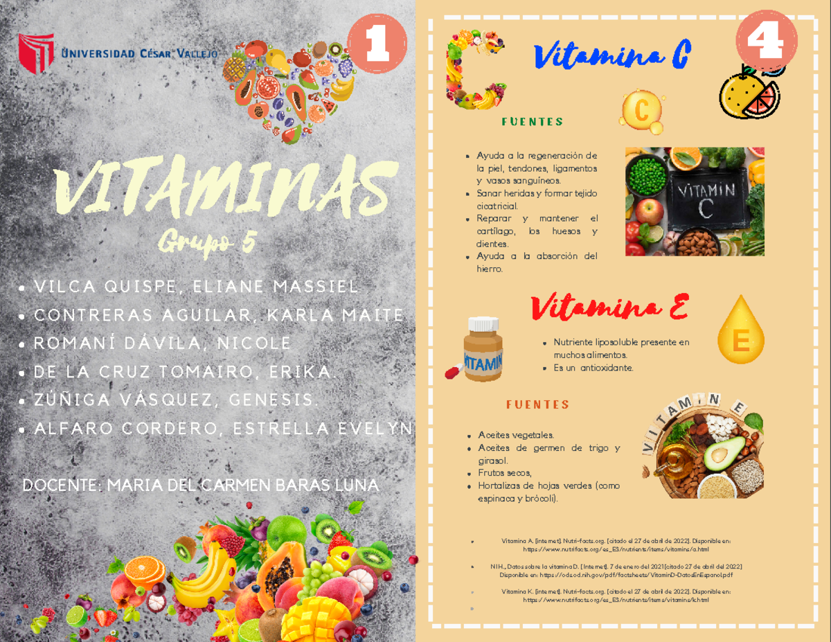 Azul Claro Moderno Masaje Tríptico Folleto - Vitamina E Nutriente liposoluble presente en muchos ...