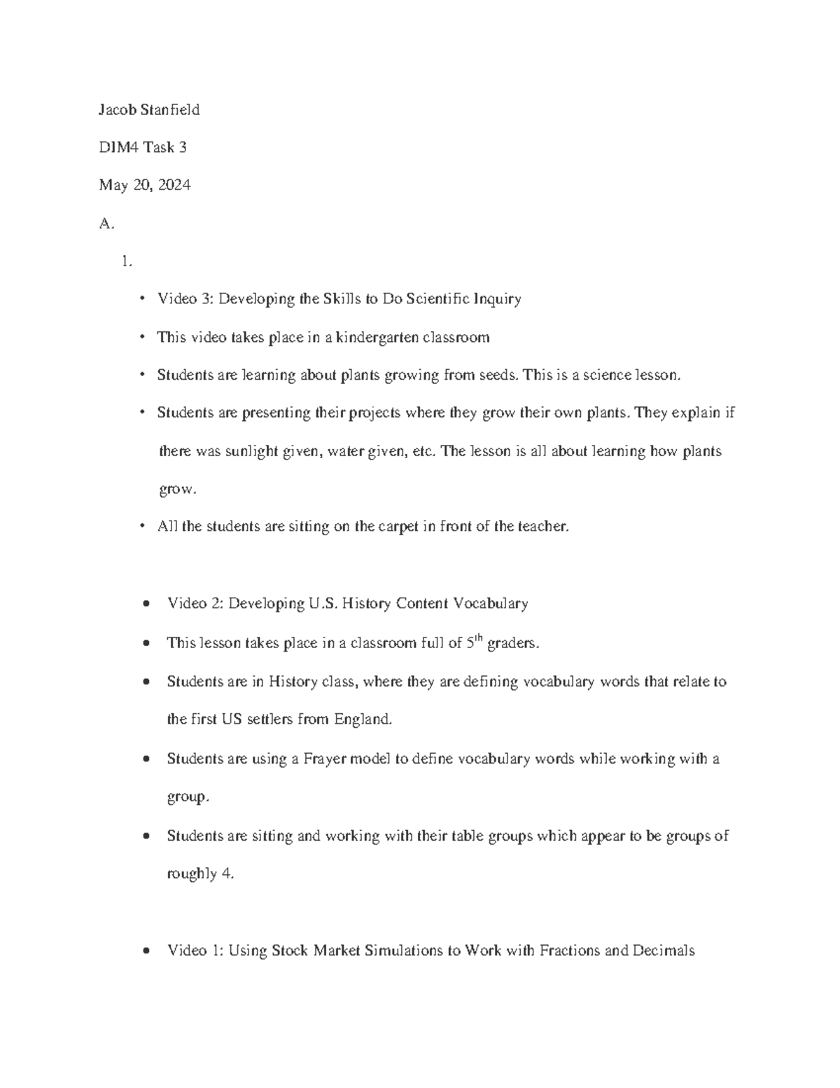 Task 3 Jake Stanfield - To help with task 3 - Jacob Stanfield DIM4 Task ...