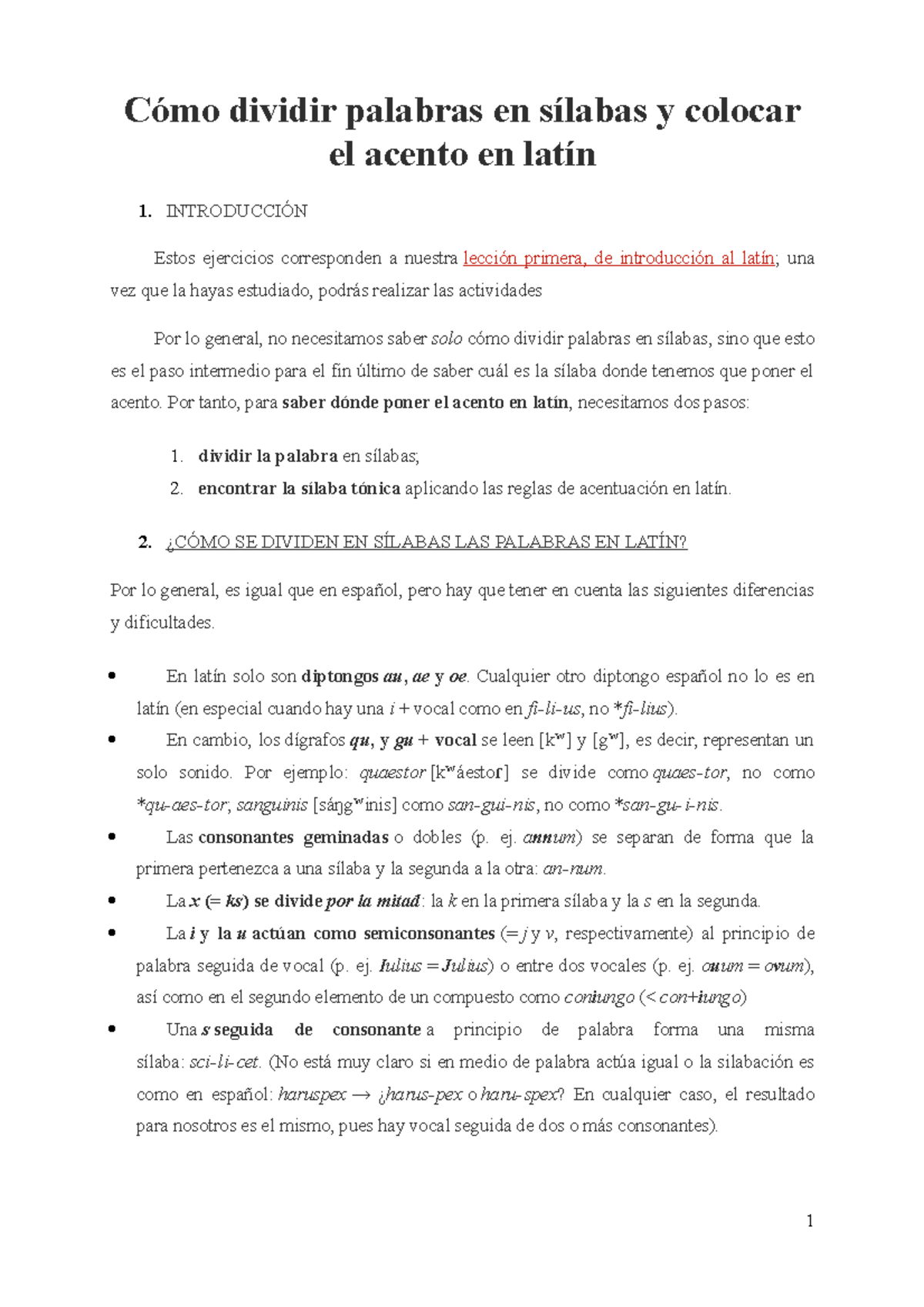 Aprendamos a silabear y acentuar en latín - Cómo dividir palabras en ...