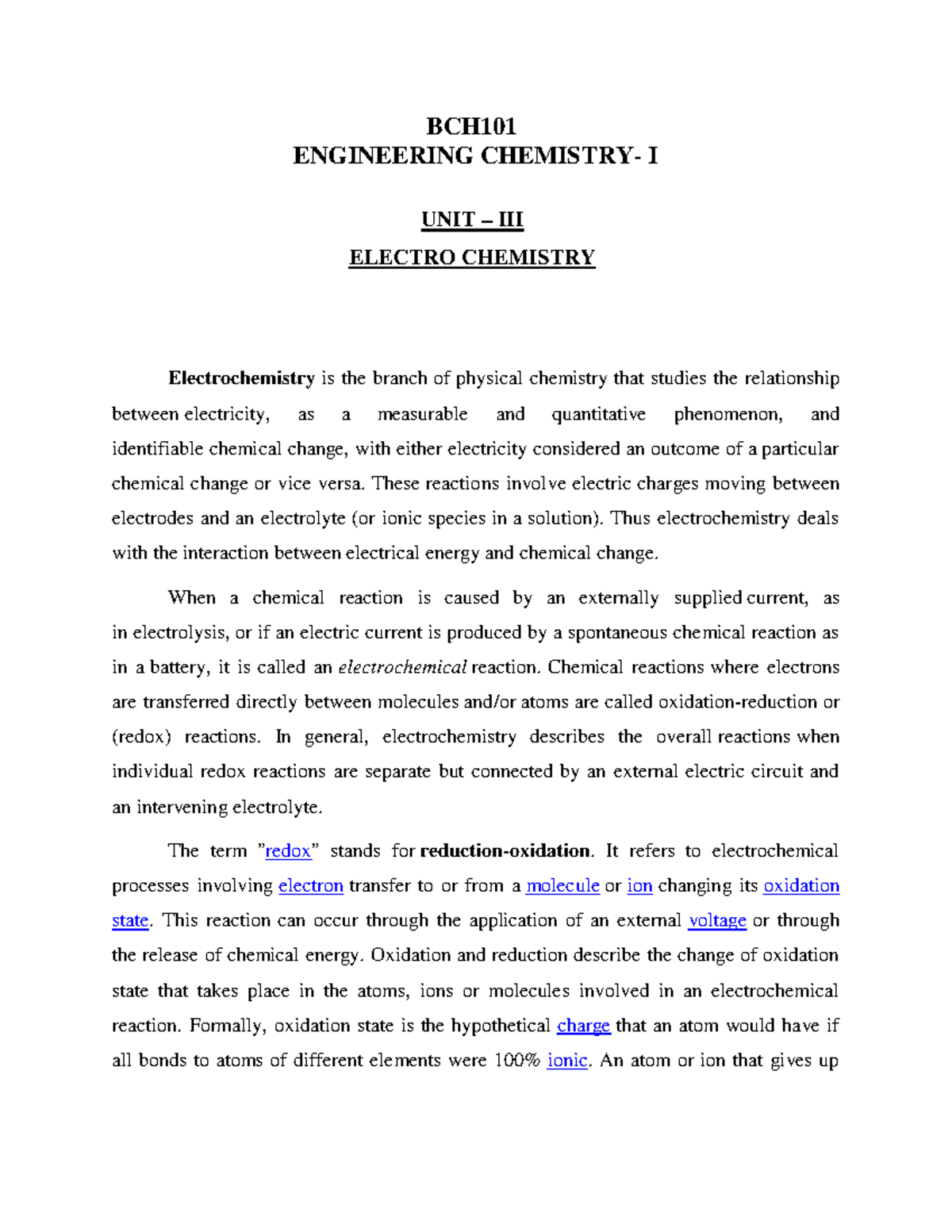 Unit-1- WT-EC - Notes-pages-4 5-62 - BCH ENGINEERING CHEMISTRY- I UNIT ...