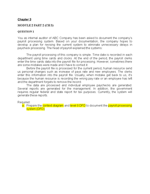 Module 2 - Exercises - Acct 315 - ASSIGNMENT MATERIAL 289 What is the ...