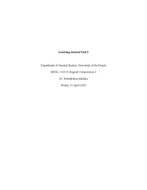 Learning Journal Unit 1 - Osama Aloqaily Friday, 14 April 2023 Learning Journal Unit 1 Part 1 I ...