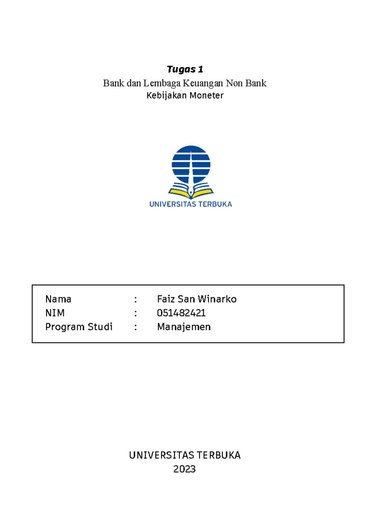 Tugas.1 Bank dan Lembaga Keuangan Non Bank - Tugas 1 Bank dan Lembaga Keuangan Non Bank ...