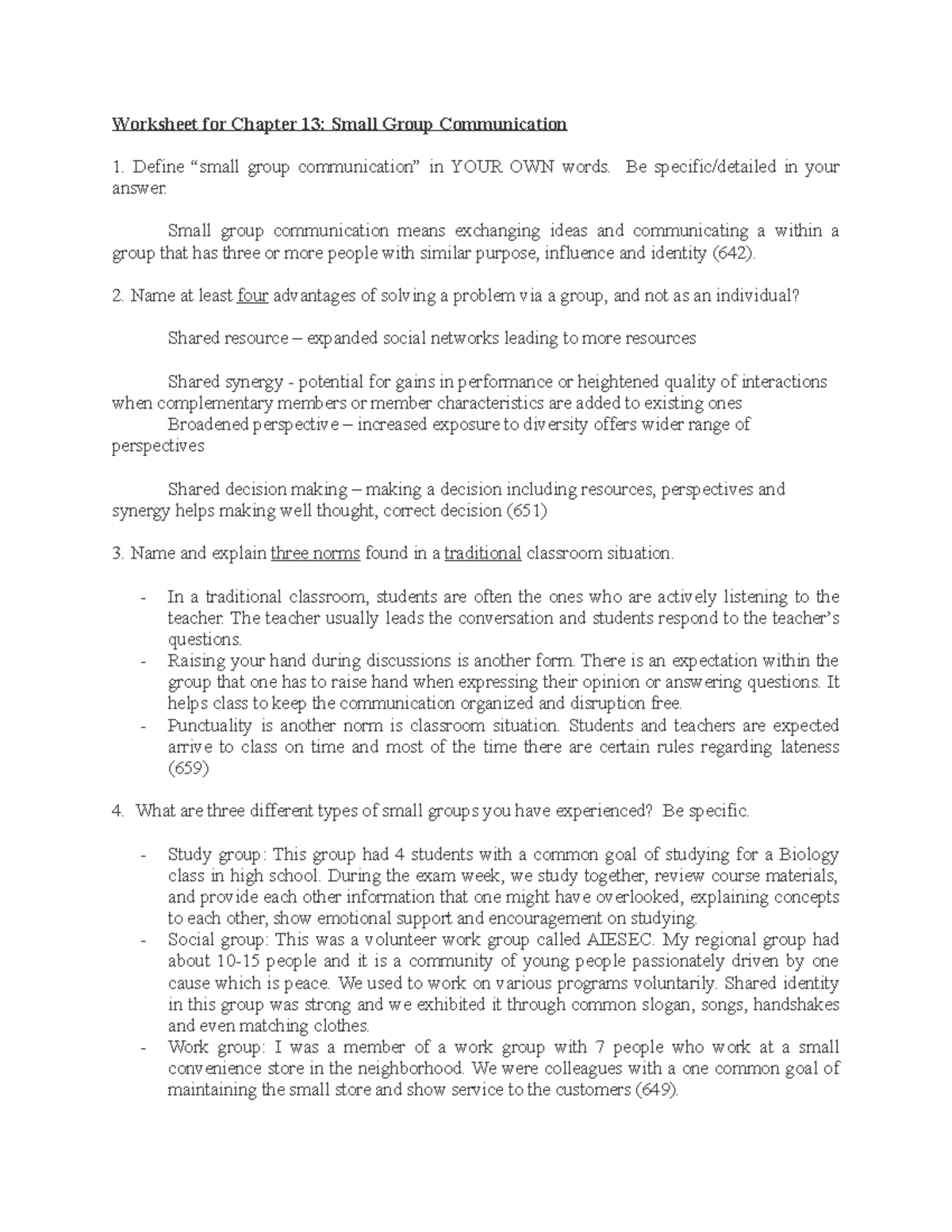 Chapter 13 Worksheet - Worksheet for Chapter 13: Small Group ...