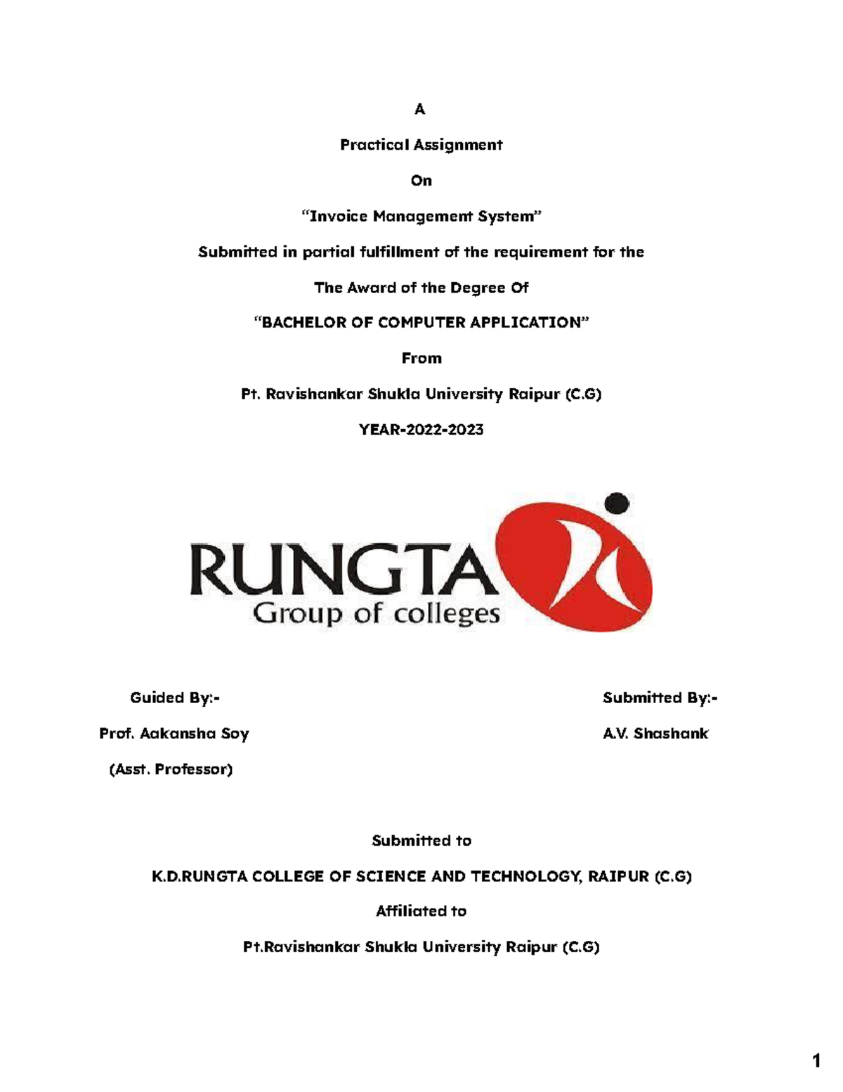 invoice management system report - A Practical Assignment On “Invoice ...