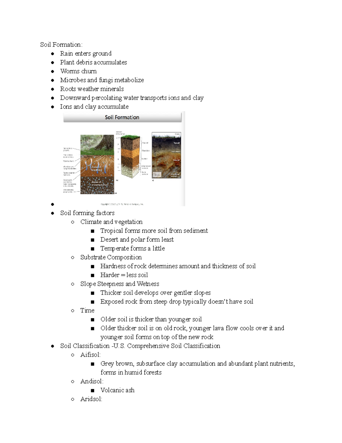 Soil Formation - Lecture notes 21 - Soil Formation: Rain enters ground ...