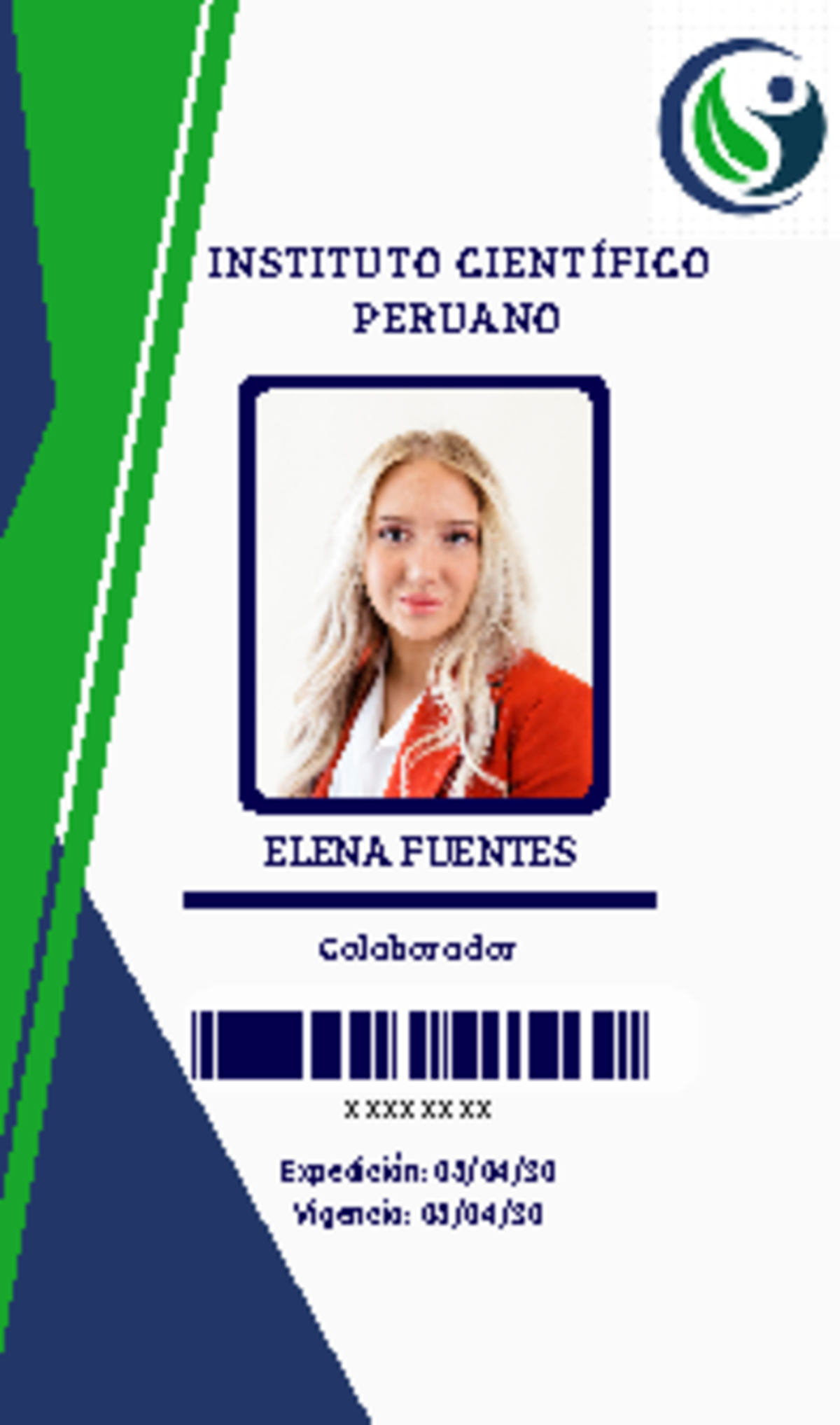 Identificación credencial gafete Formal Azul y rojo - matematica ...