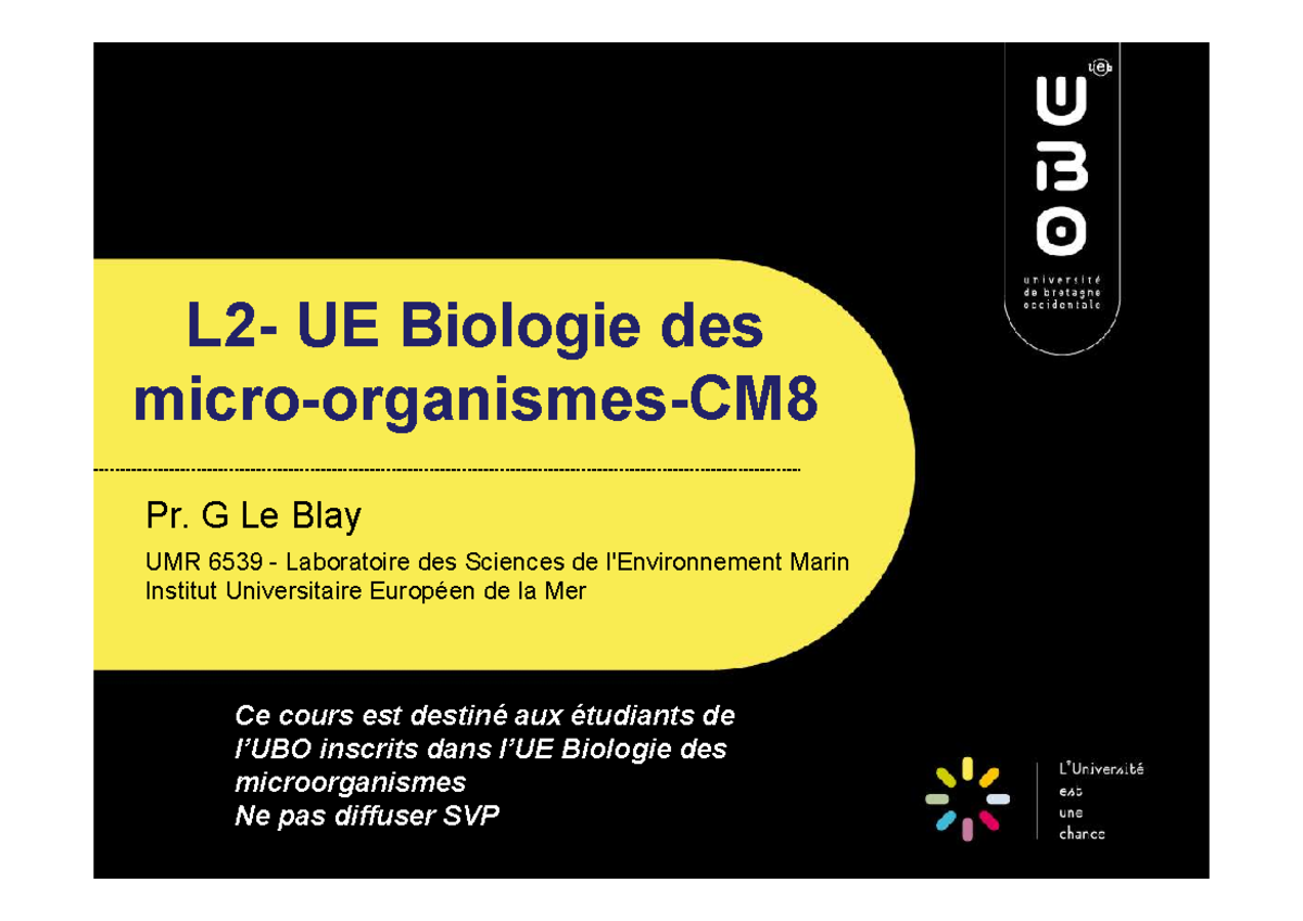 CM8-ATB - physio - L2- UE Biologie des micro-organismes-CM UMR 6539 - Laboratoire des Sciences ...