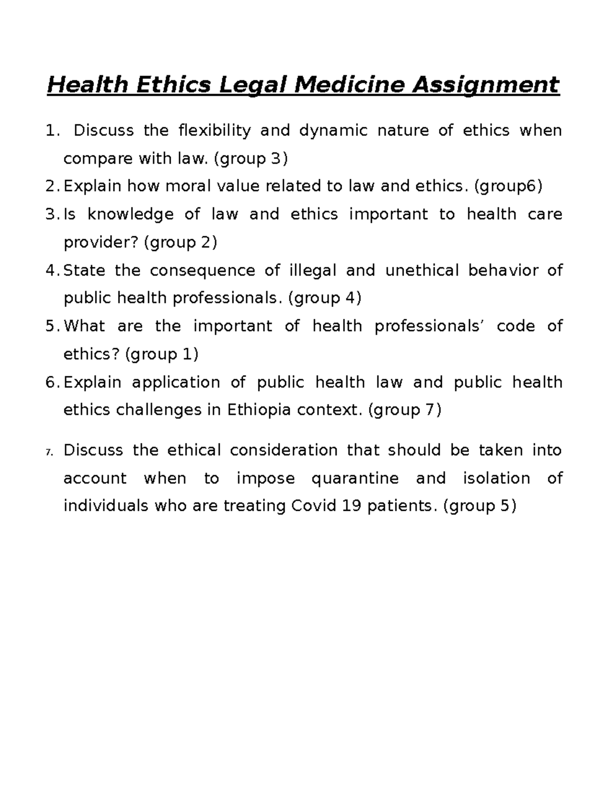 Health Ethics Legal Medicine Assignment - Health Ethics Legal Medicine ...