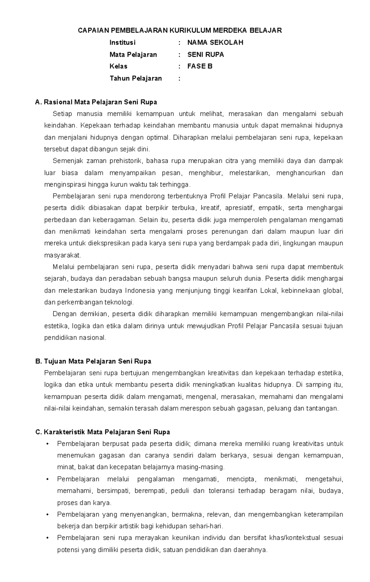 CP SENI RUPA FASE B (datadikdasmen - CAPAIAN PEMBELAJARAN KURIKULUM ...