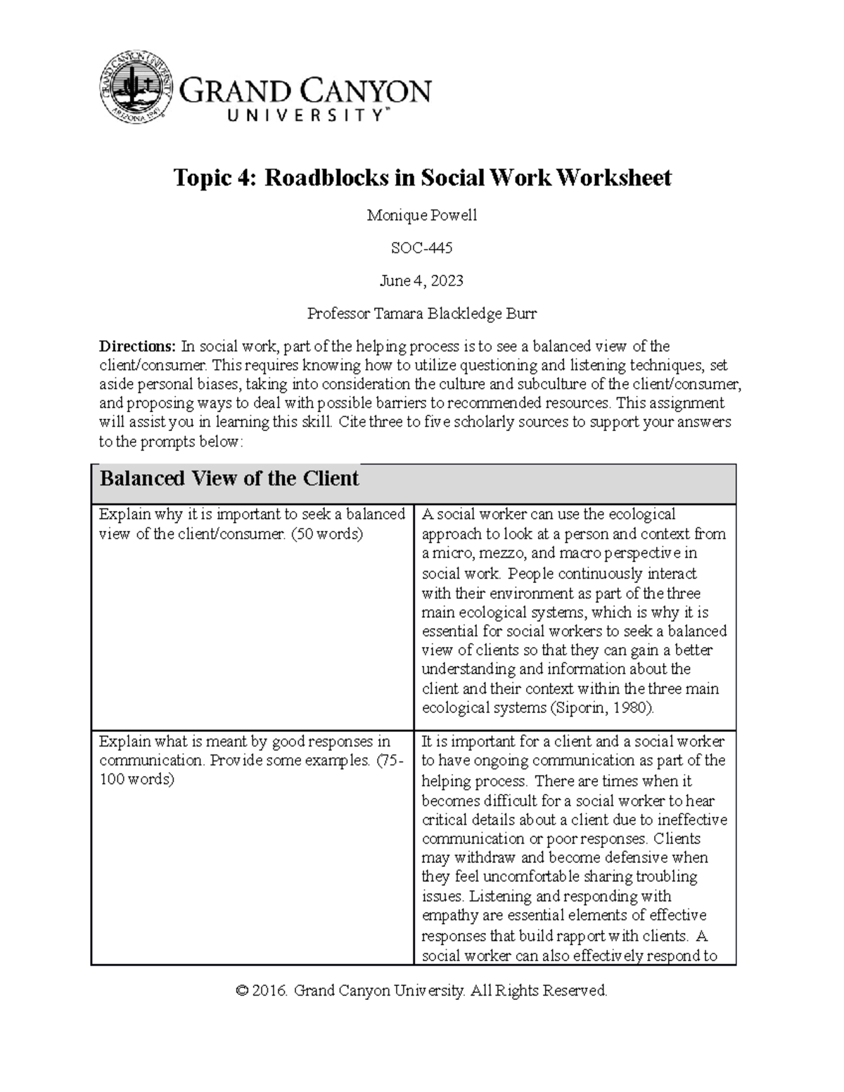SOC-445-RS-T4-Roadblocks Social Work Worksheet - Topic 4: Roadblocks in Social Work Worksheet ...