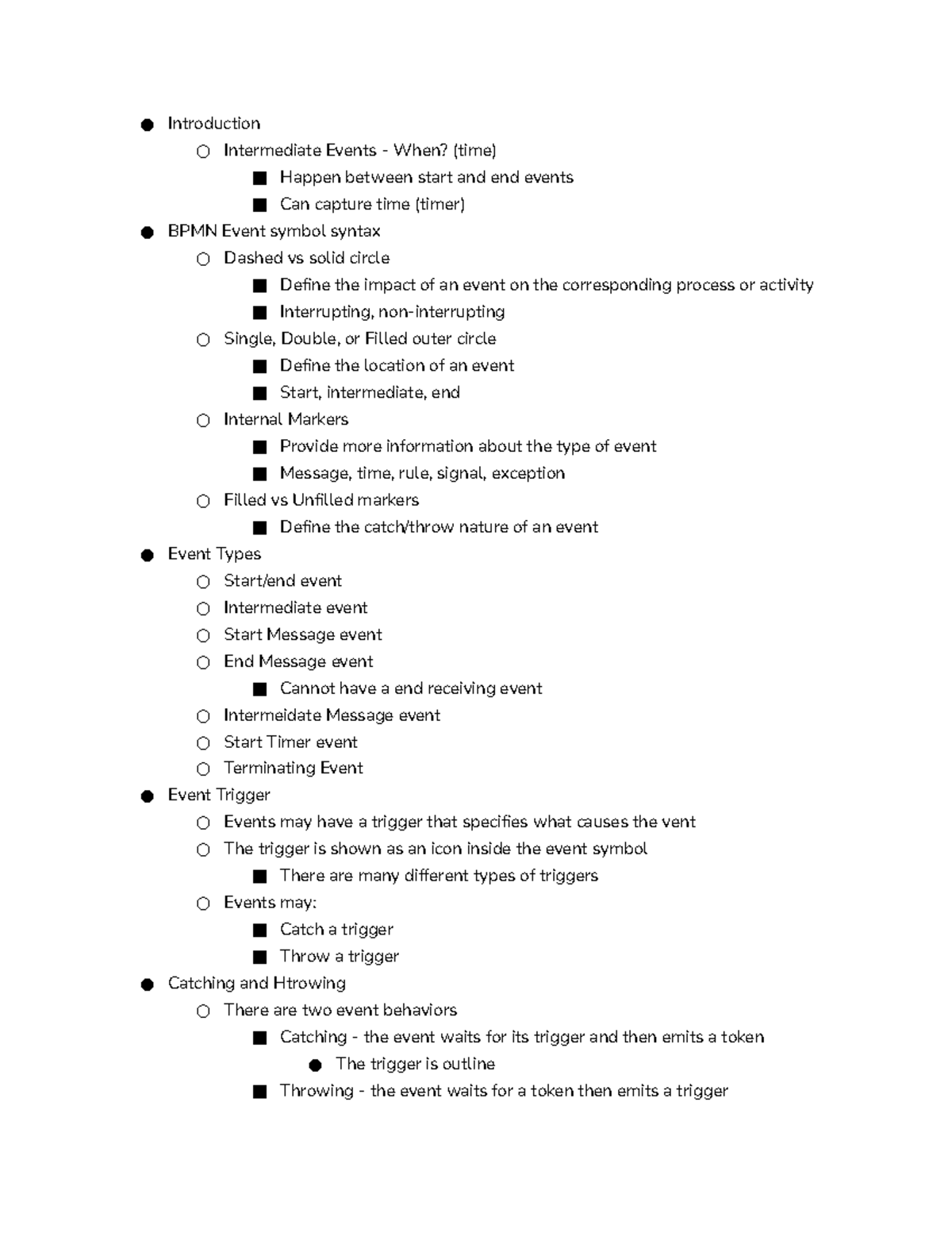 BPM Lecture 10 - Intermediate Events - Introduction Intermediate Events ...