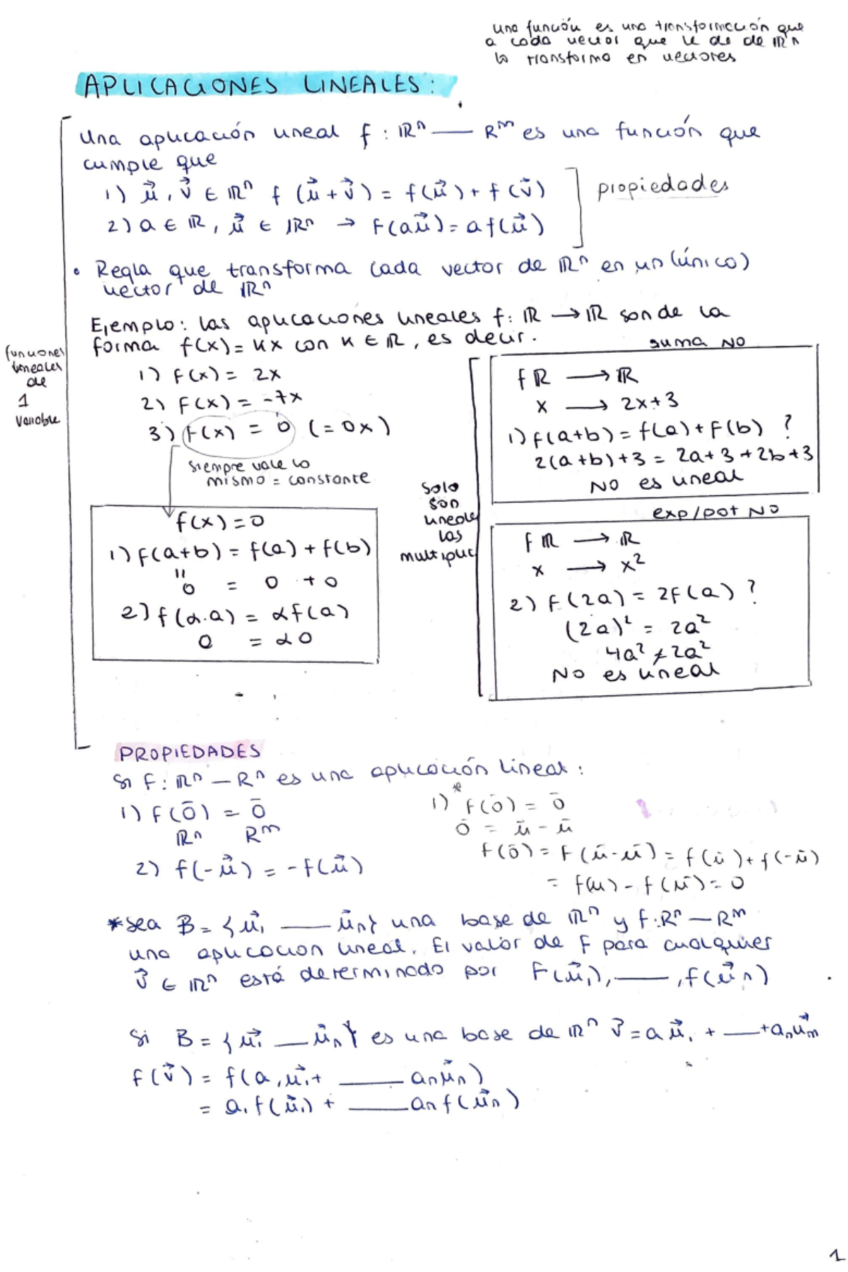 Algebra lineal (aplicaciones lineales) - t\(\ UO l\ e, \jtj~LI., OU 1 1 ...