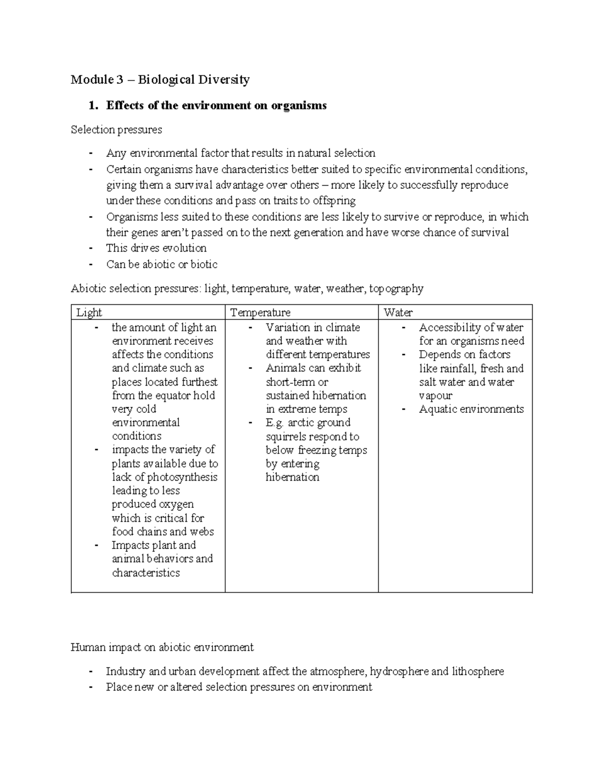 Module 3 – Biological Diversity - Module 3 – Biological Diversity 1 ...
