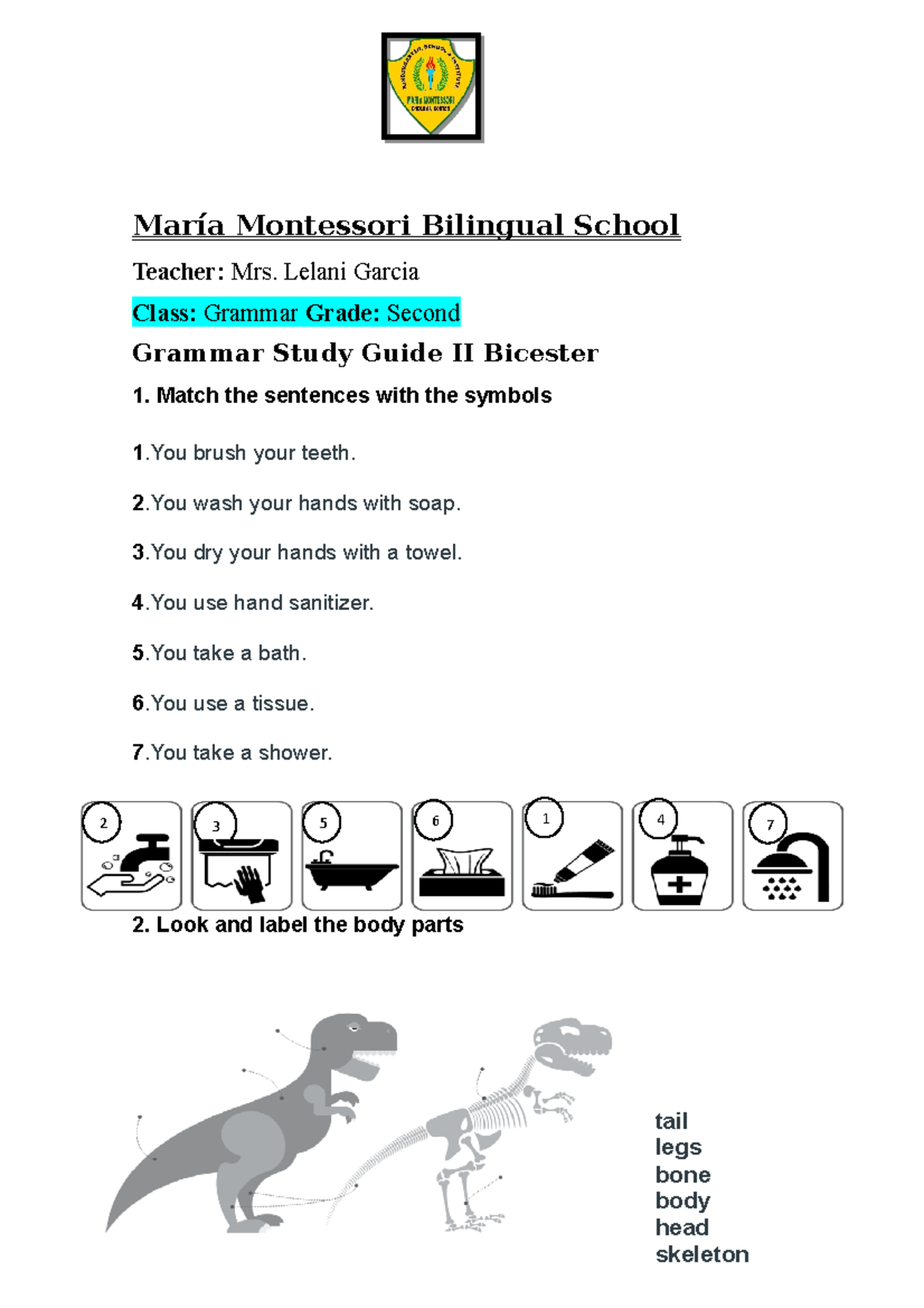 Study Guide 2ND. Grade II Bimester - María Montessori Bilingual School ...