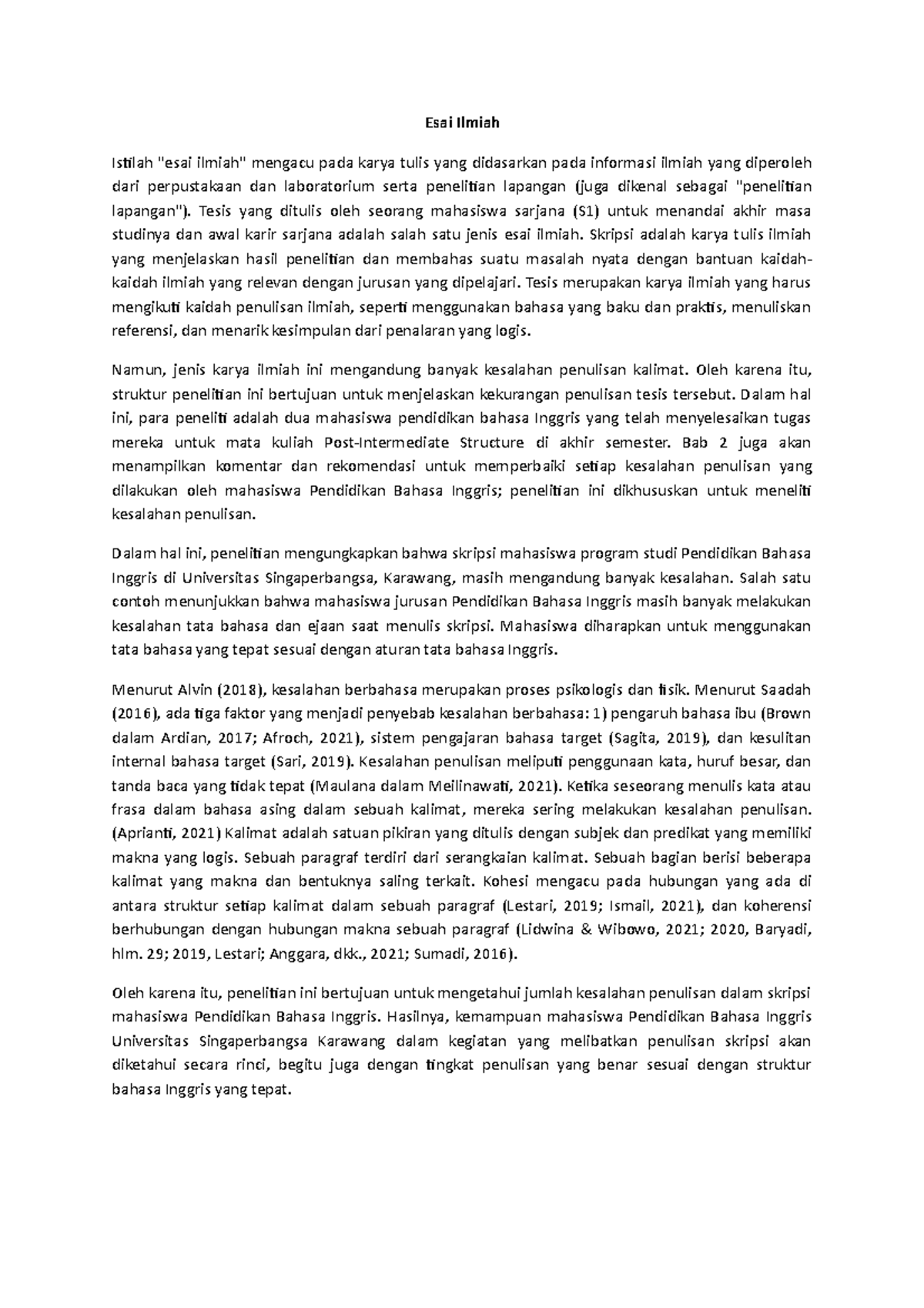 Esai Ilmiah - Esai Ilmiah Istilah "esai ilmiah" mengacu pada karya ...