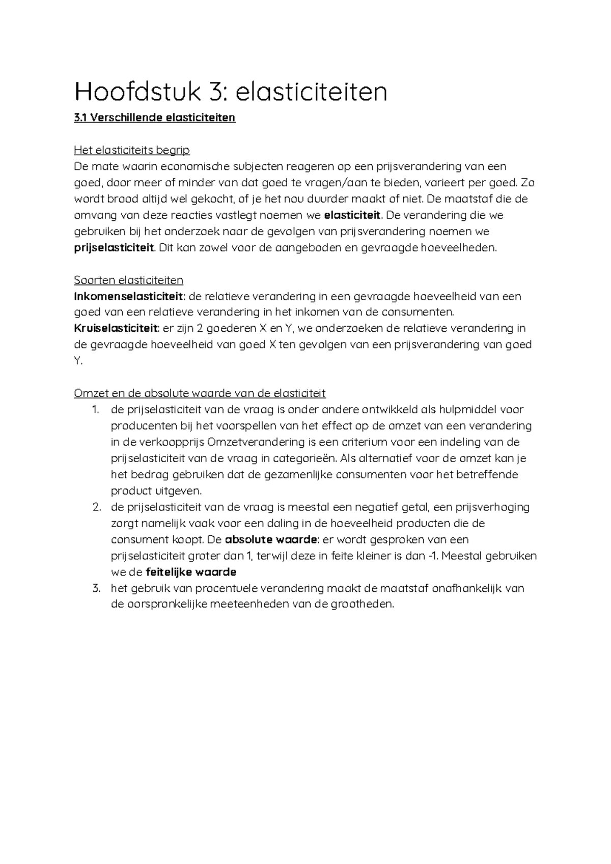 Hoofdstuk 3 elasticiteiten van de markt - Hoofdstuk 3: elasticiteiten 3 ...