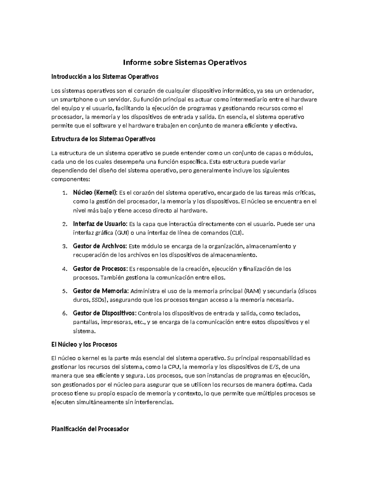 Informe sobre Sistemas Operativos Intensivo - Informe sobre Sistemas ...