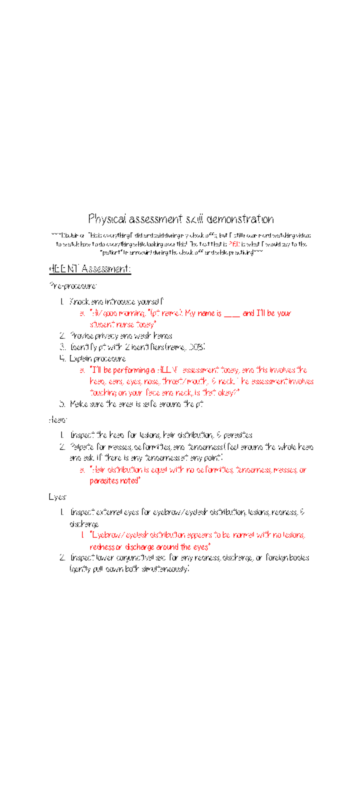 Assessment Guide - Physical assessment skill demonstration Disclaimer ...