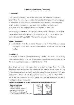 2ACC 101 A1 2020 - Accounting 1B Activity - UNIVERSITY OF ZULULAND ...