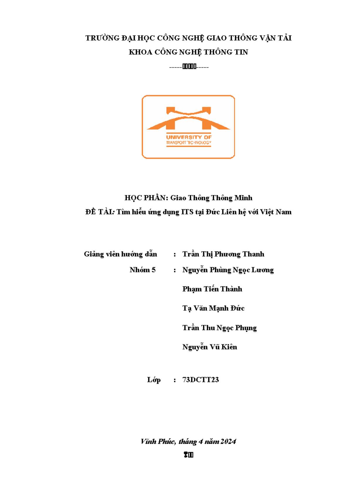 Nhóm 5 GTTM Đức - tuwj tom tat - TRƯỜNG ĐẠI HỌC CÔNG NGHỆ GIAO THÔNG VẬN TẢI KHOA CÔNG NGHỆ ...