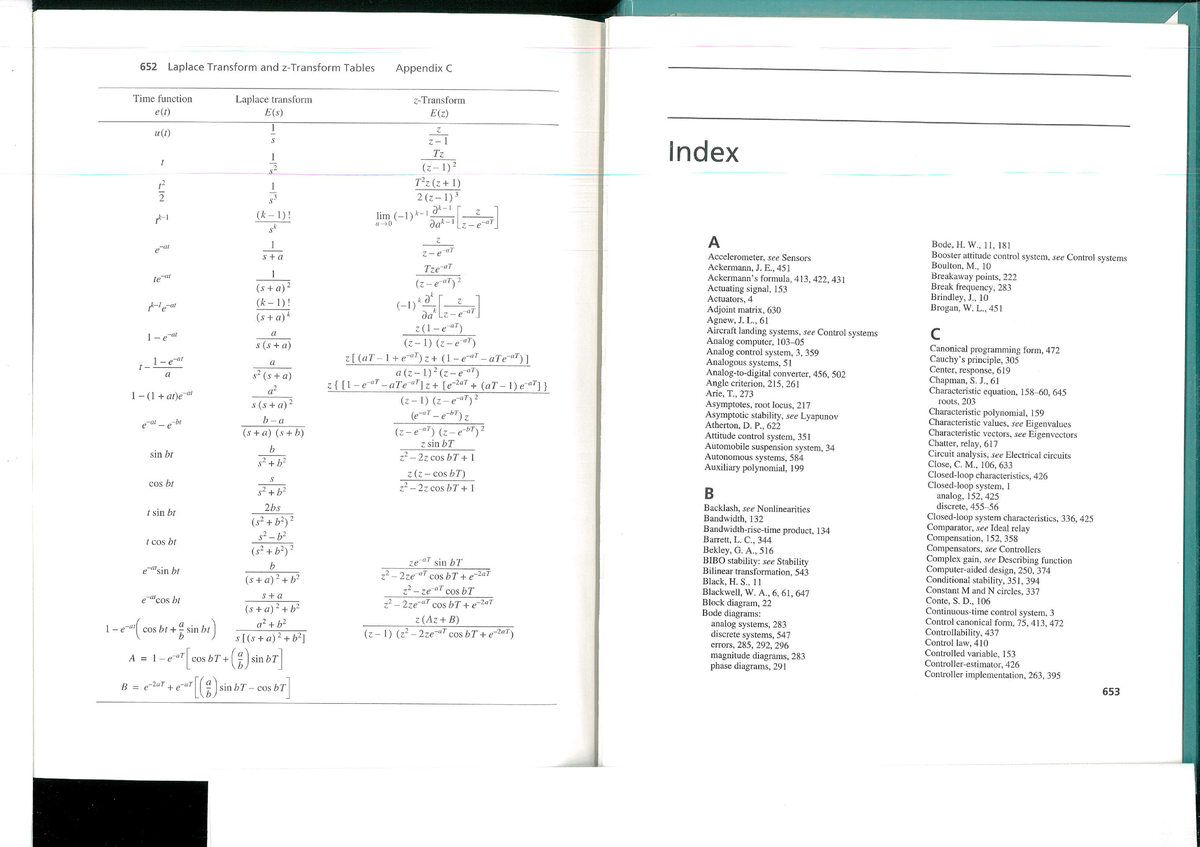 Laplace Transform and z-transform Tables - Mechanical Engineering - Studocu