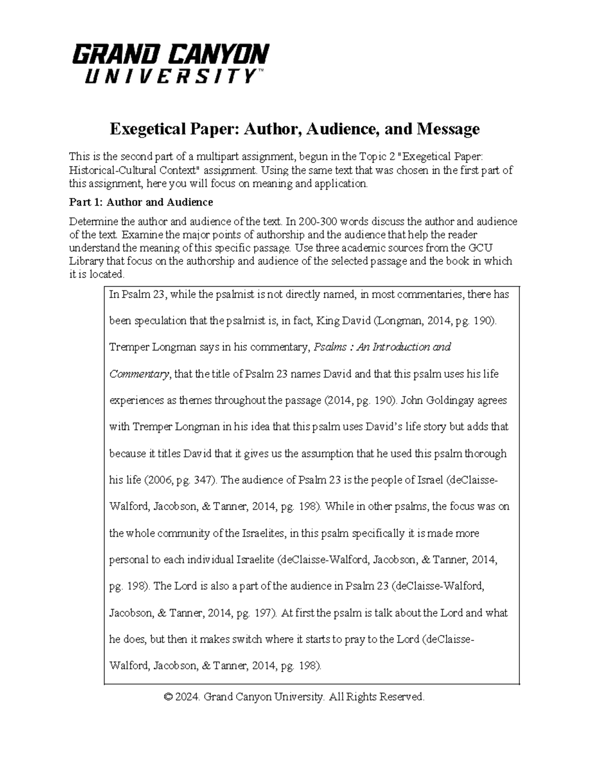 Exegetical Paper - Author, Audience, and Message Template - Exegetical ...