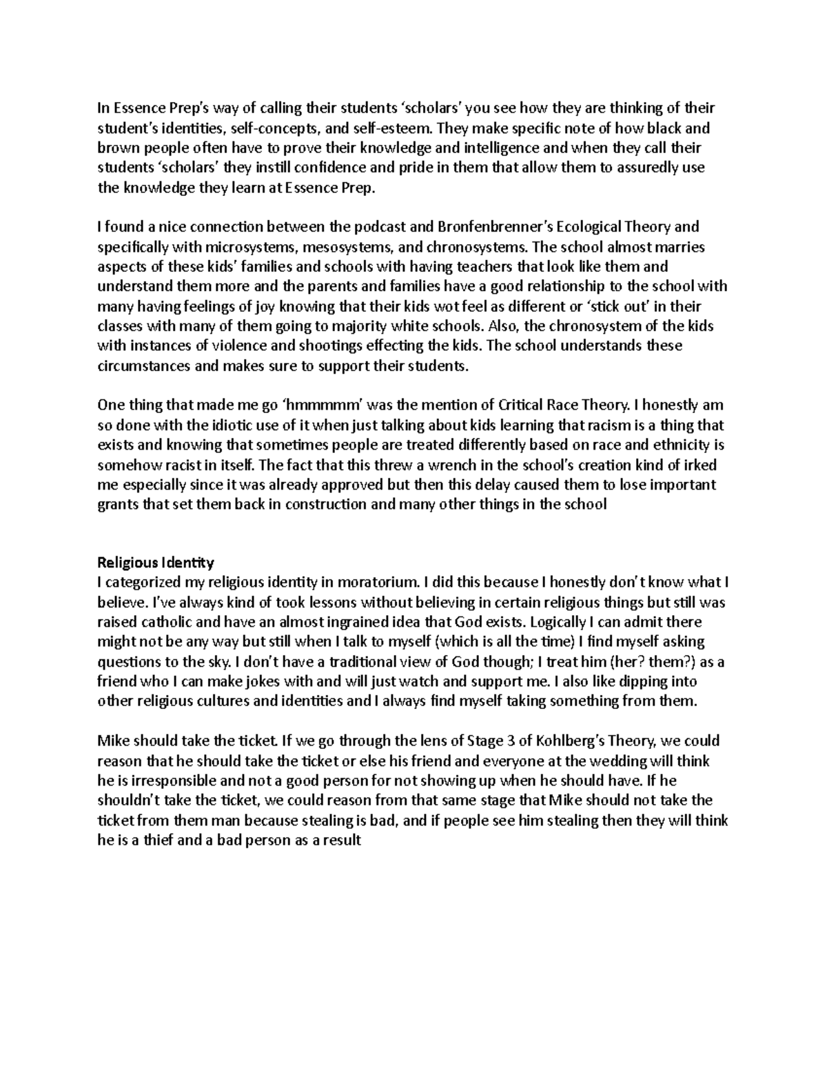 LAR #5 - Weekly assignment for LARs - In Essence Prep’s way of calling ...