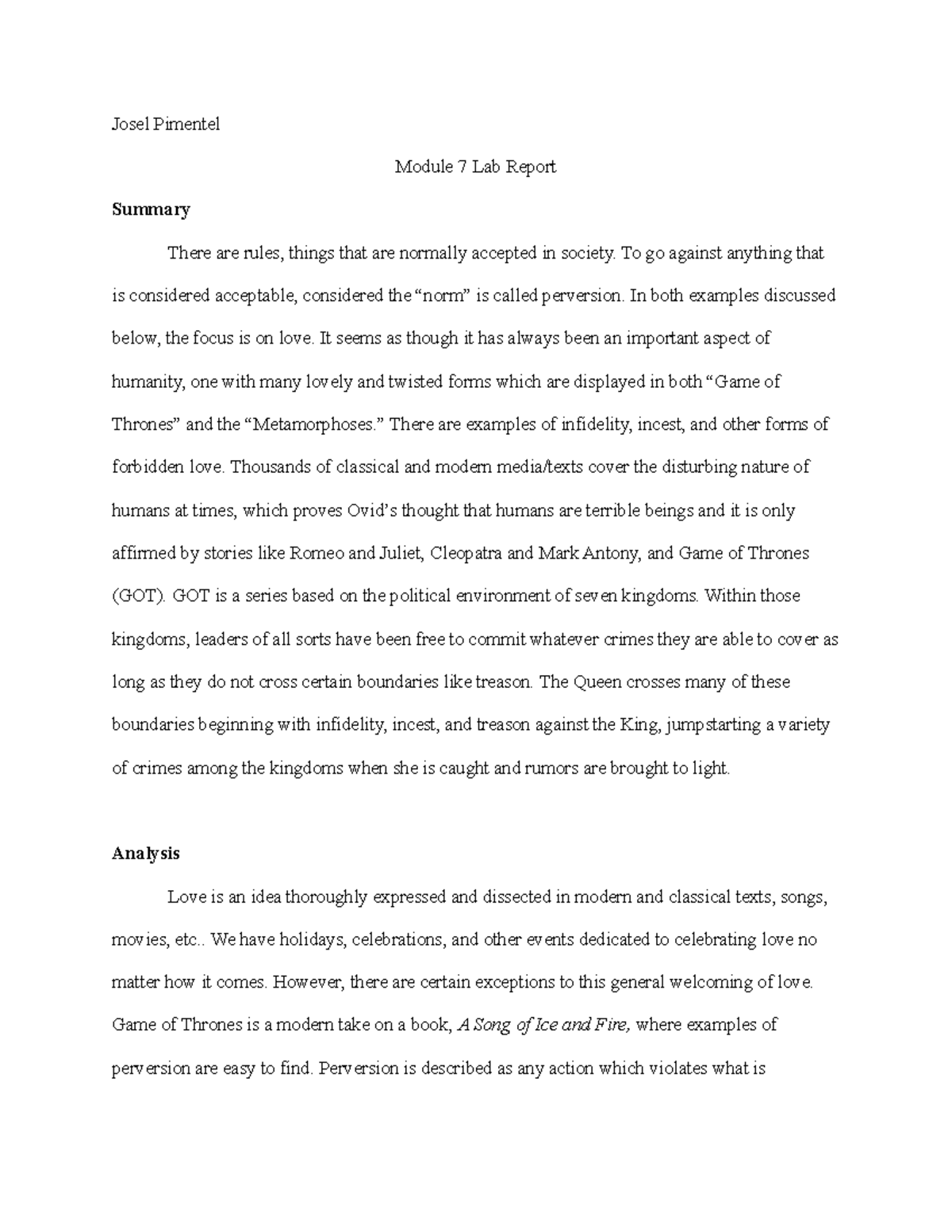 CAMS mod 7 Lab Report - Josel Pimentel Module 7 Lab Report Summary ...