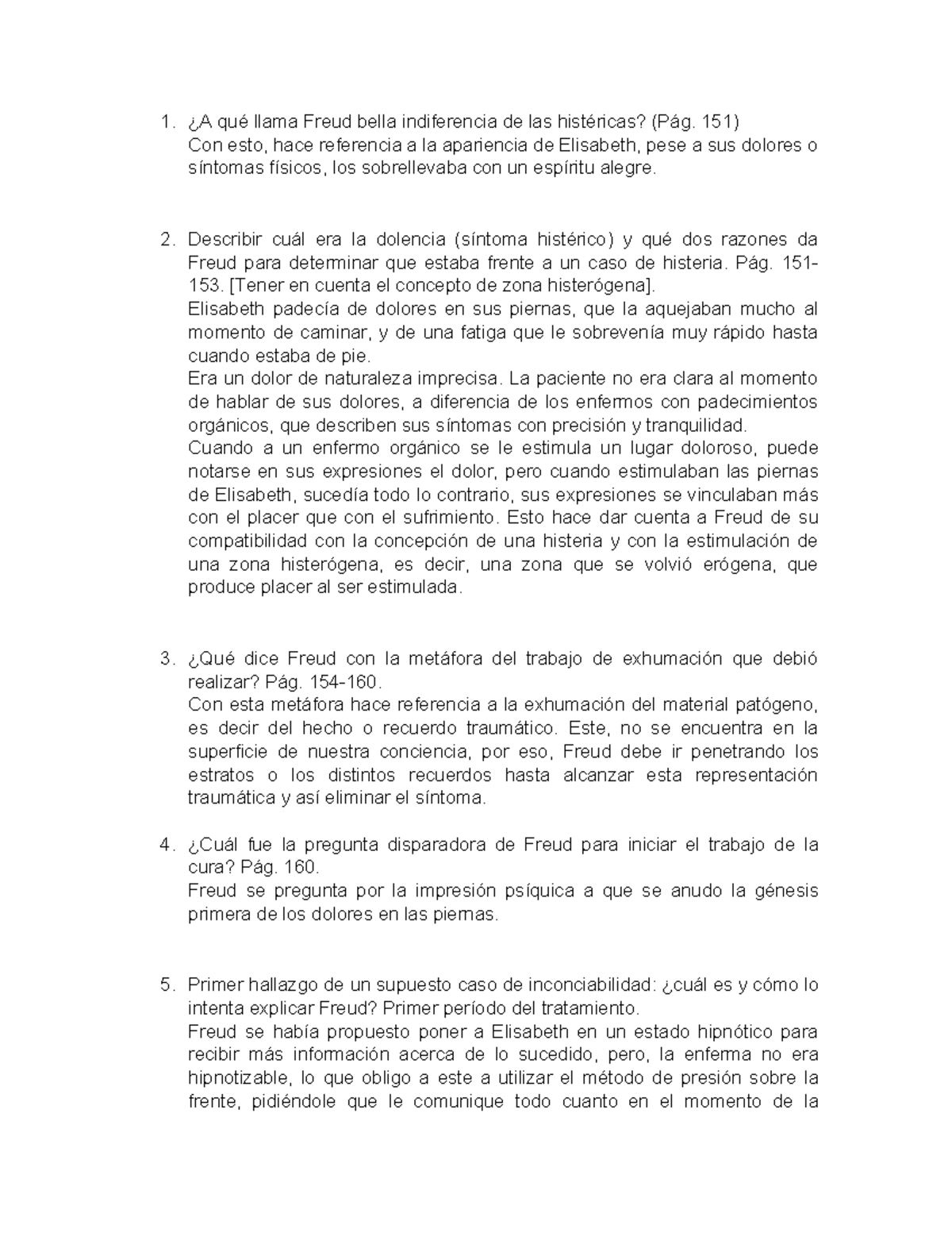 Elisabeth Von R - ¿A qué llama Freud bella indiferencia de las ...