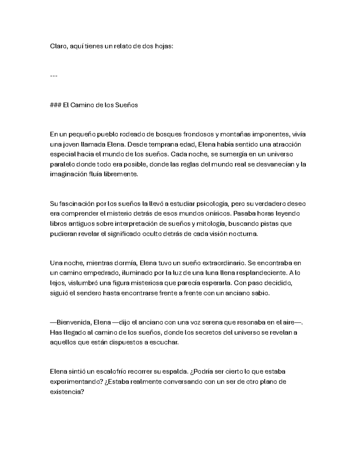 Claro - Resumen Español - Claro, aquí tienes un relato de dos hojas: El ... Claro - Resumen Español - Claro, aquí tienes un relato de dos hojas: El ...