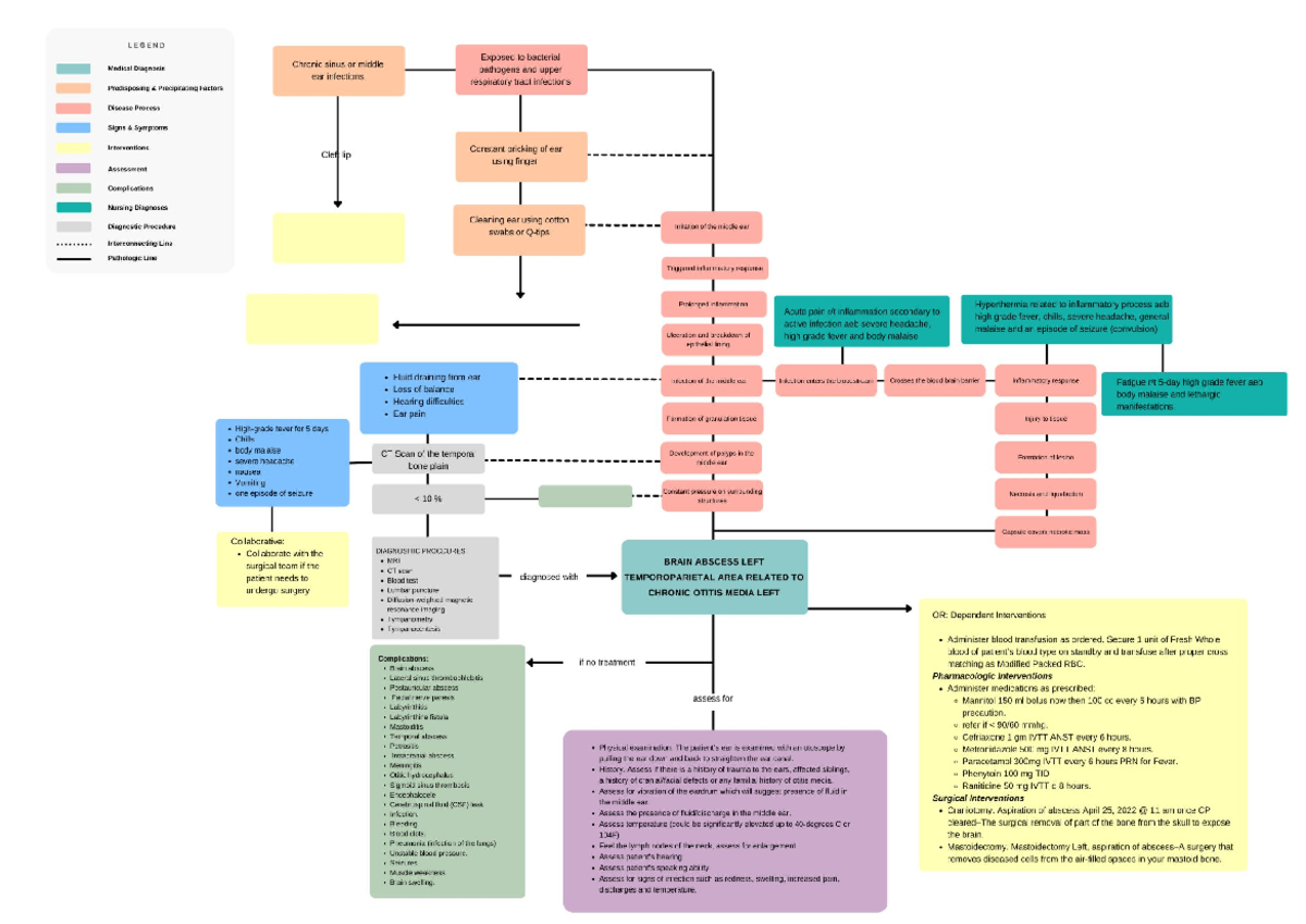 Brain Abscess Pathophysiology - Medical-Surgical Nursing - Studocu