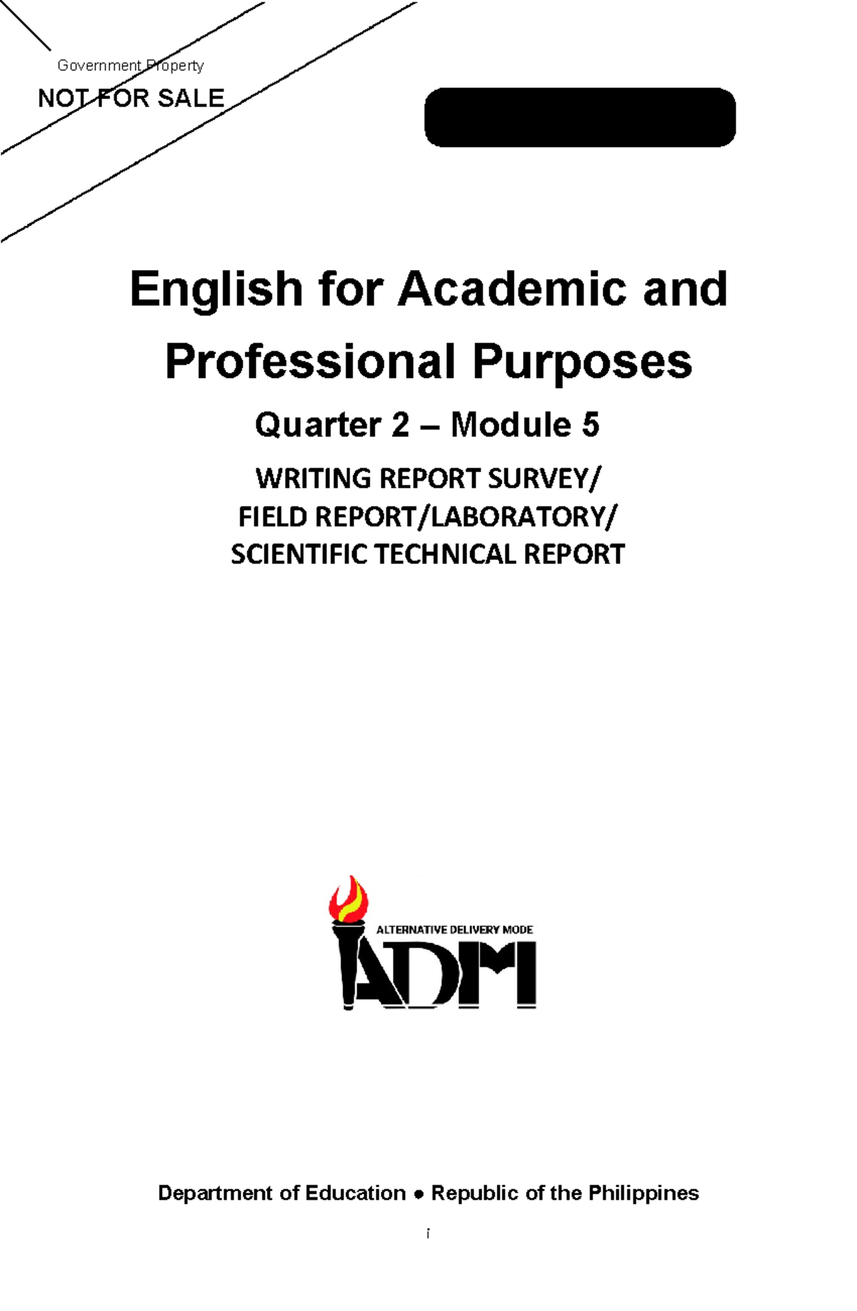 Pdfcoffee - askdjskdsdfd - Government Property NOT FOR SALE English for ...